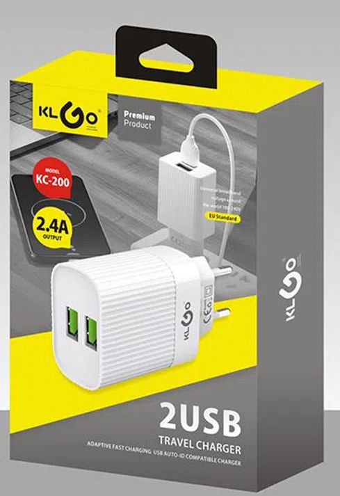 Адаптер . 220V-5V 2.4A на 2USB/F KLGO KC-200 | ЕМДЕ Електроникс