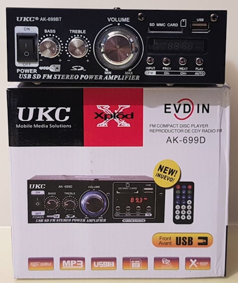 Мини домашен стерео двуканален усилвател с радио AK-699D Bluetooth/USB ...